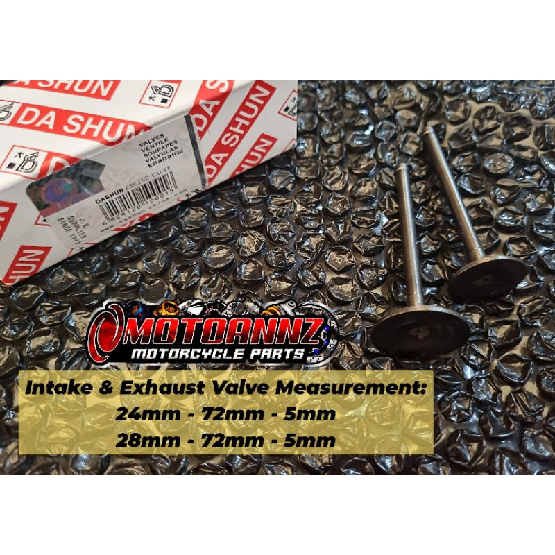 INTAKE & EXHAUST VALVE / ENGINE VALVE WAVE125 BIG VALVES 24/28 5MM ...