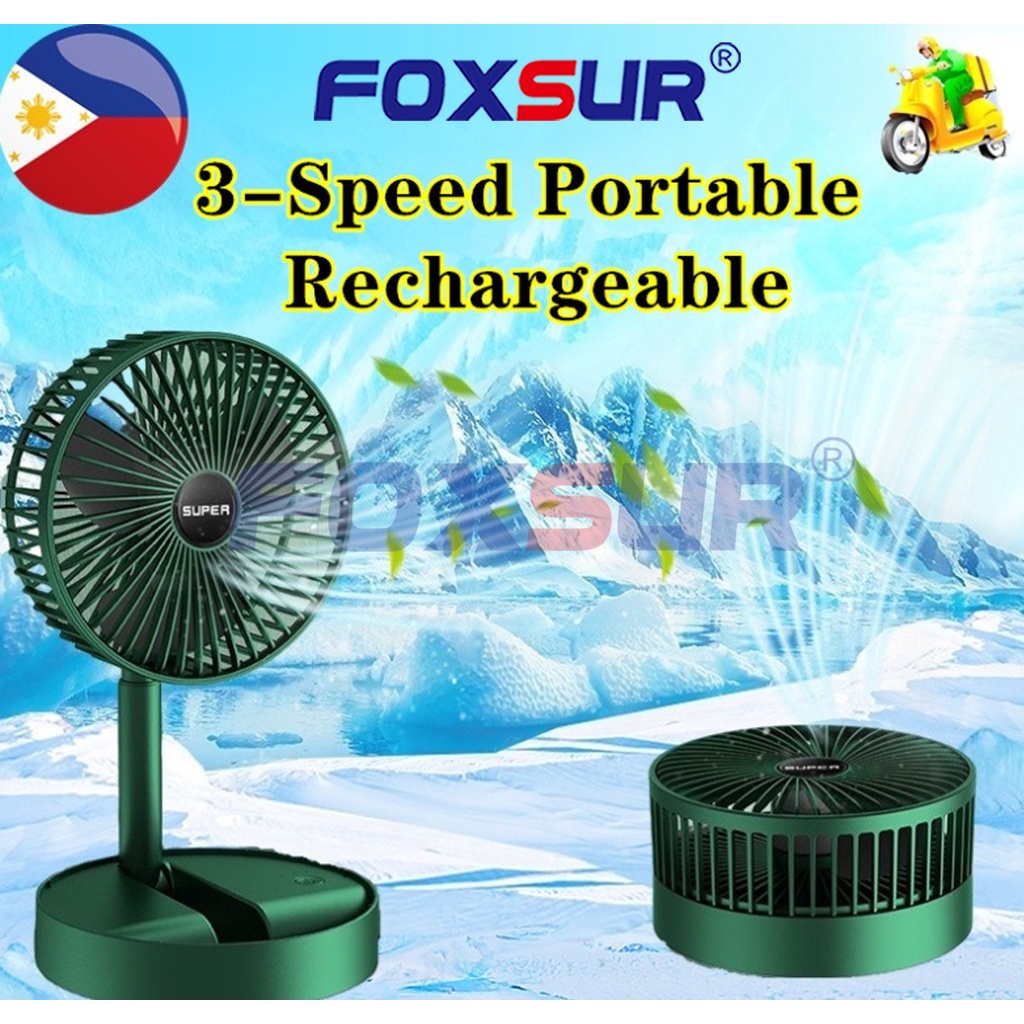 Desk Electric Fan Small folding fan with USB charging retractable 3 ...