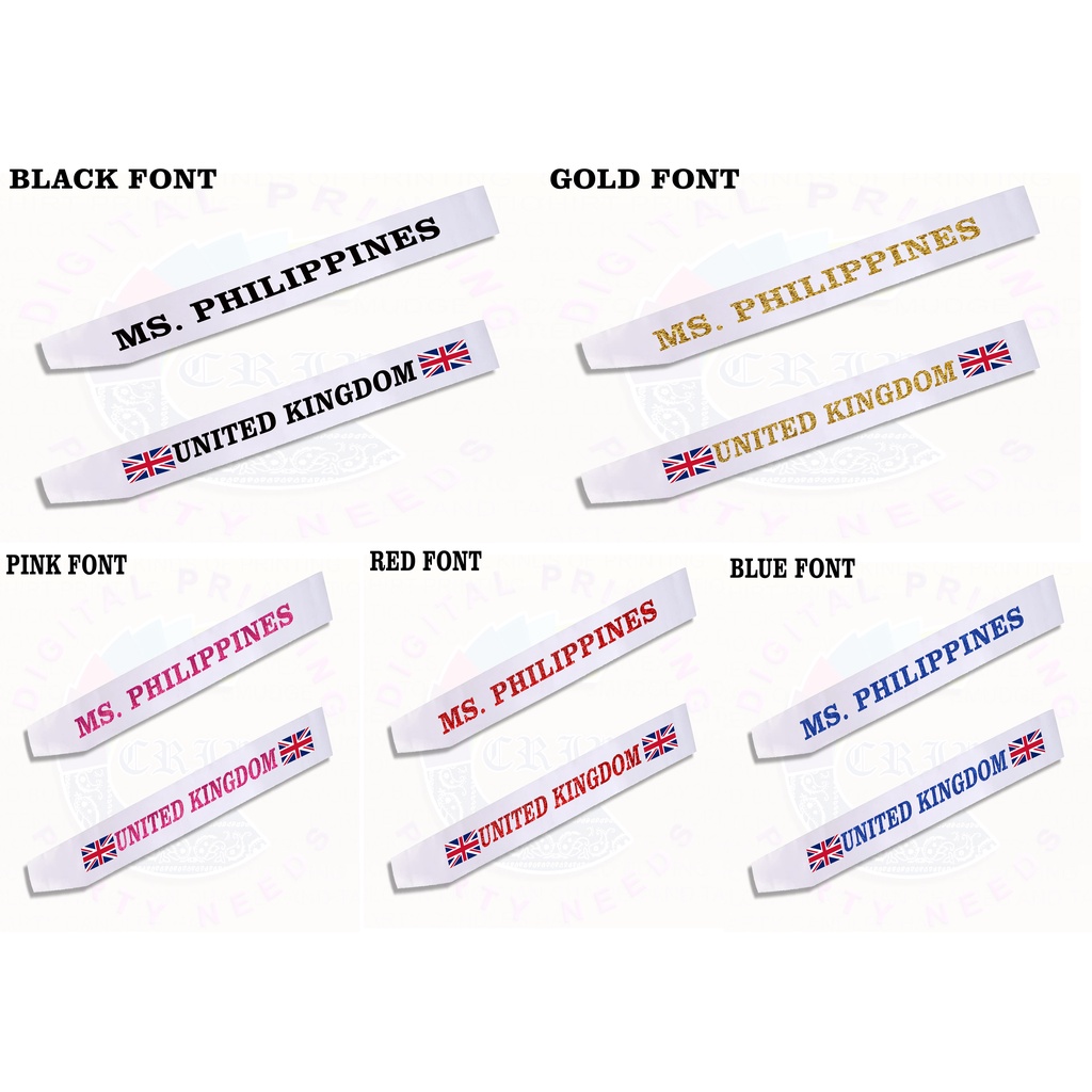 Sash for United Nation , Pageant, etc. Customize/Personalize /Flaglets ...