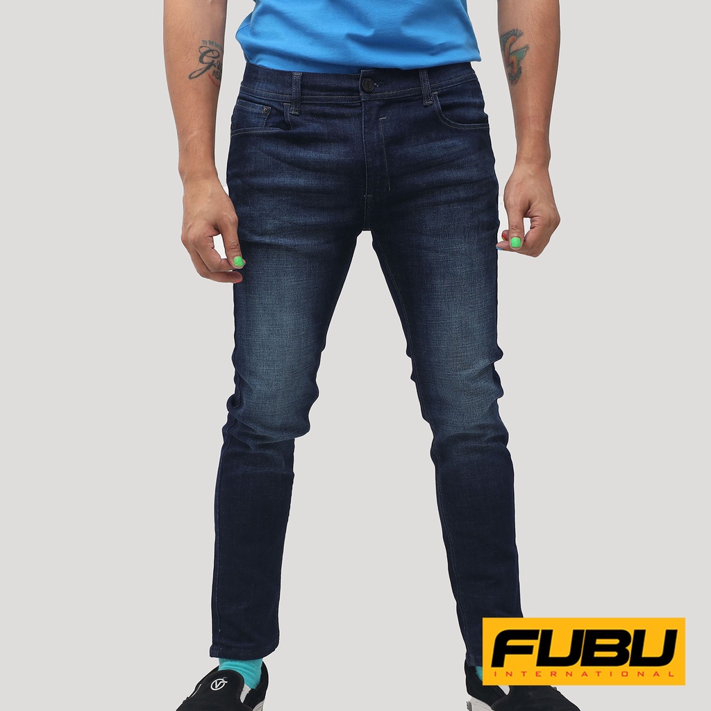 Fubu Denim Long Pants Skinny FSB40-0232 (Dark Wash) | Shopee Philippines