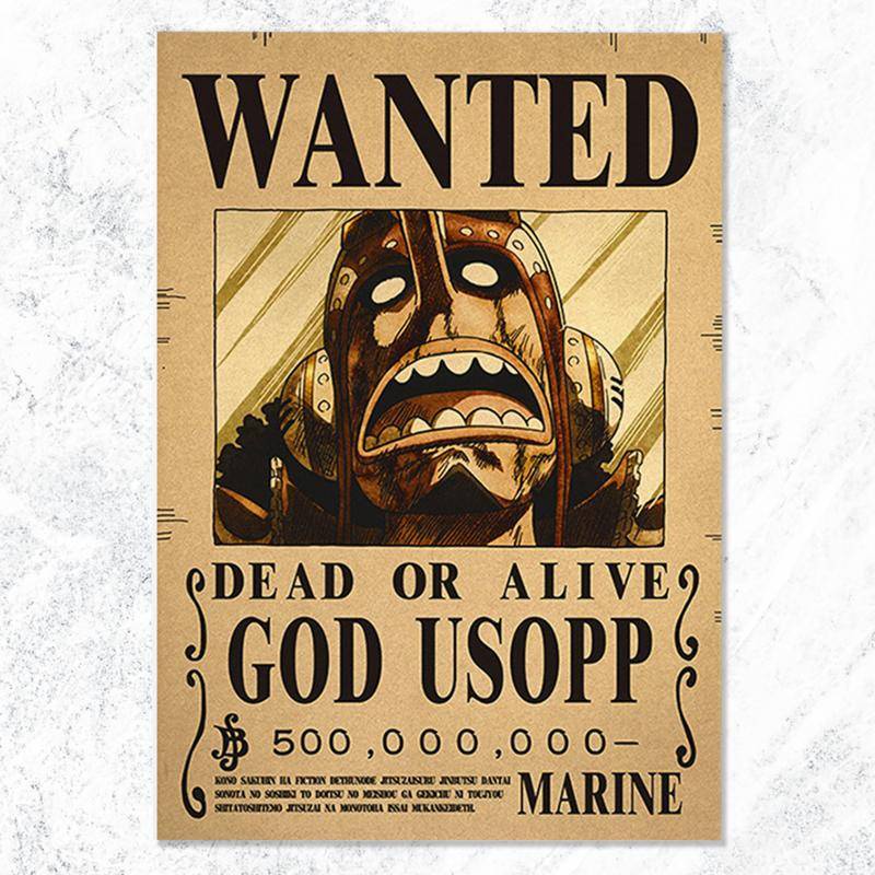 New Edition One Piece Poster GOD USOPP One Piece Wanted Posters 28 ...