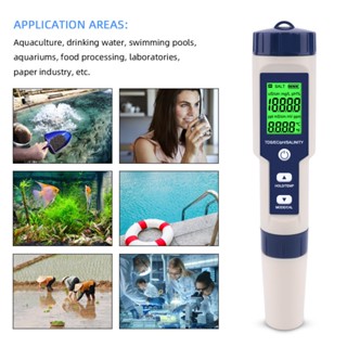 5 In 1 PH Meter Water Quality Tester PH/EC/TDS/Salinity/TEMP Digital ...