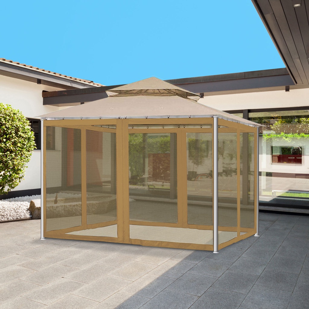 Mesh Fence Double Zipper Square Sleeping Camping Net Tents Four-corner ...