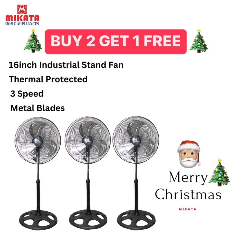 BUY 2 GET 1 FREE!! Mikata SM-16ISF Industrial Stand Fan Electric Fan ...