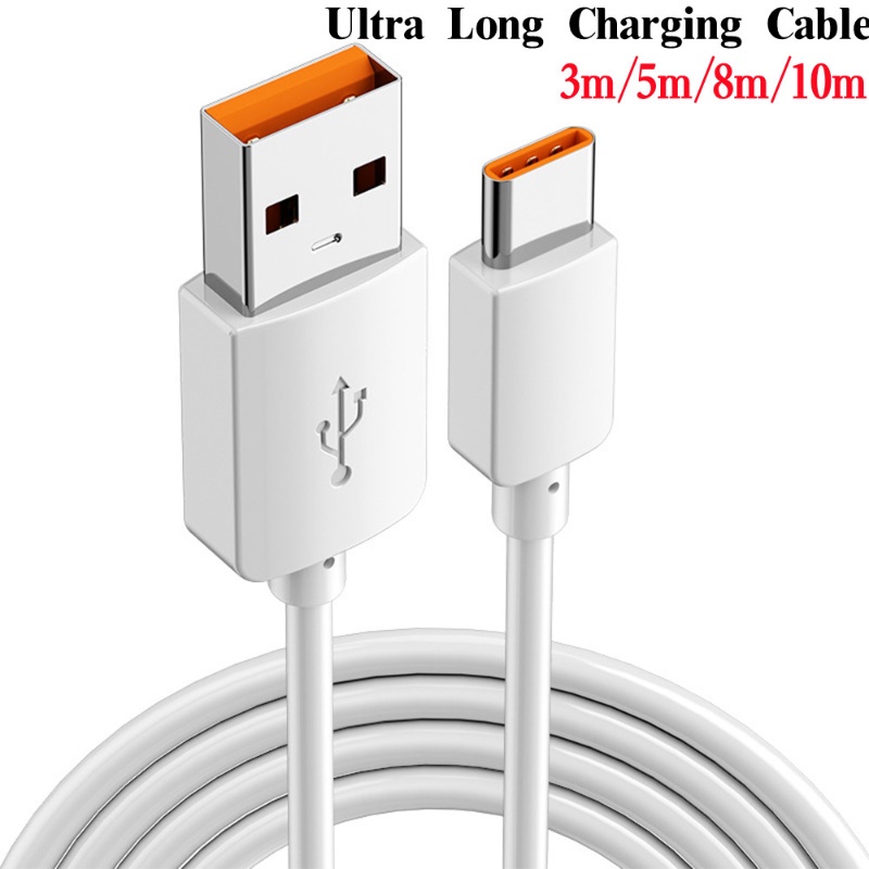 3m/5m/8m/10m Super Long Charging Cable Mobile Phone Type C Charge Cord ...