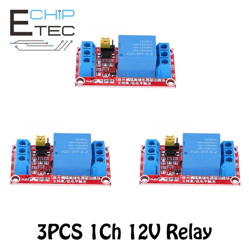 3PCS 1 Channel Relay Module with Optocoupler 12V One Relay Expansion ...