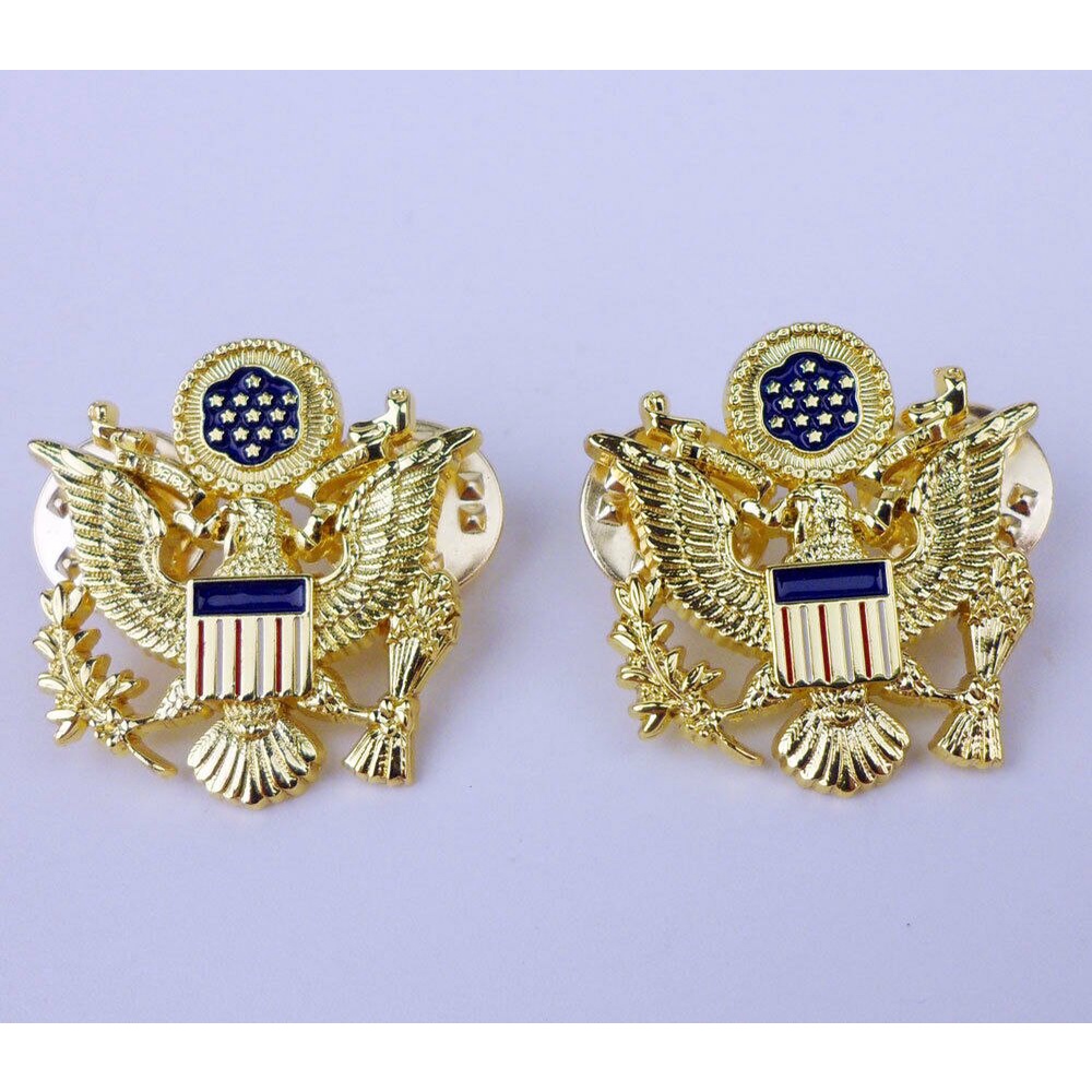 PAIR US ARMY GENERAL OFFICER RANK BADGE SHOULDER EAGLE BADGE PIN ...