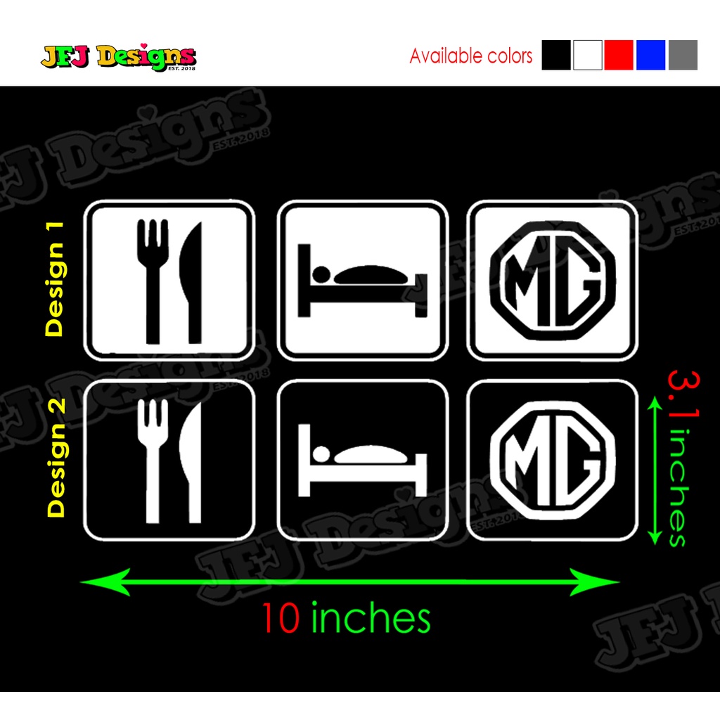MG LOGO STICKER EAT SLEEP MG Cutout Vinyl Sticker | Shopee Philippines