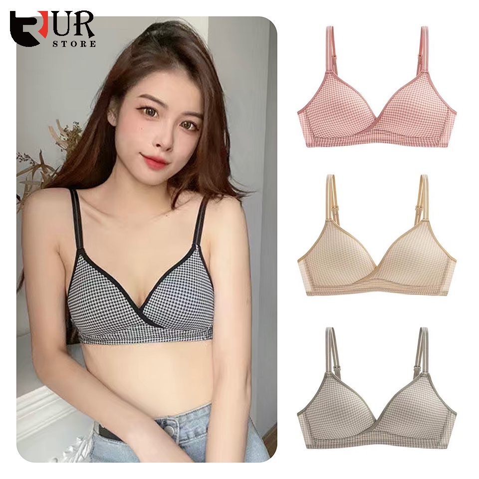 New Style Sexy Comfortable Bra Checked Underwear Auxiliary Push-Up Urstore | Shopee Philippines