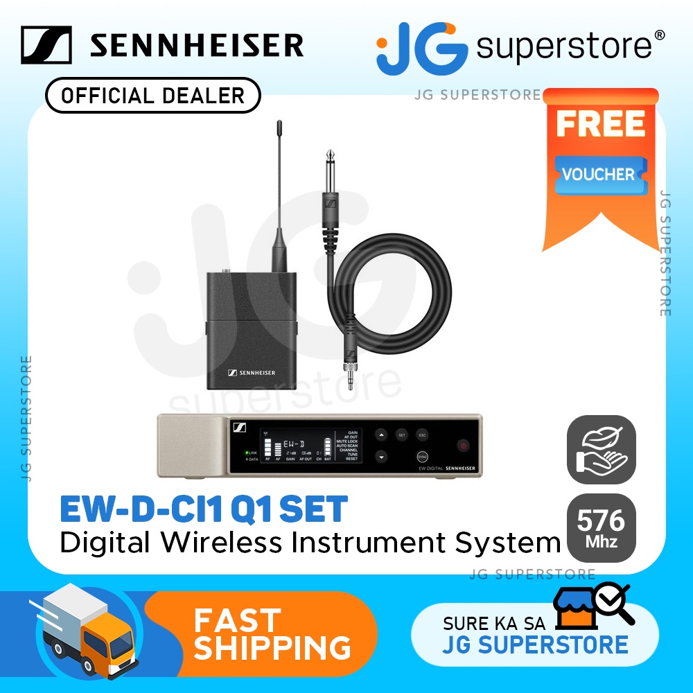 Sennheiser EW-D CI1 Q1 Set Digital UHF Wireless Instrument System w/ Cable for Musicians ...