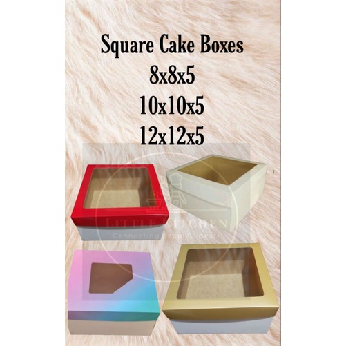 5pcs Square Cake Boxes Red/ Gradient / Gold | Shopee Philippines