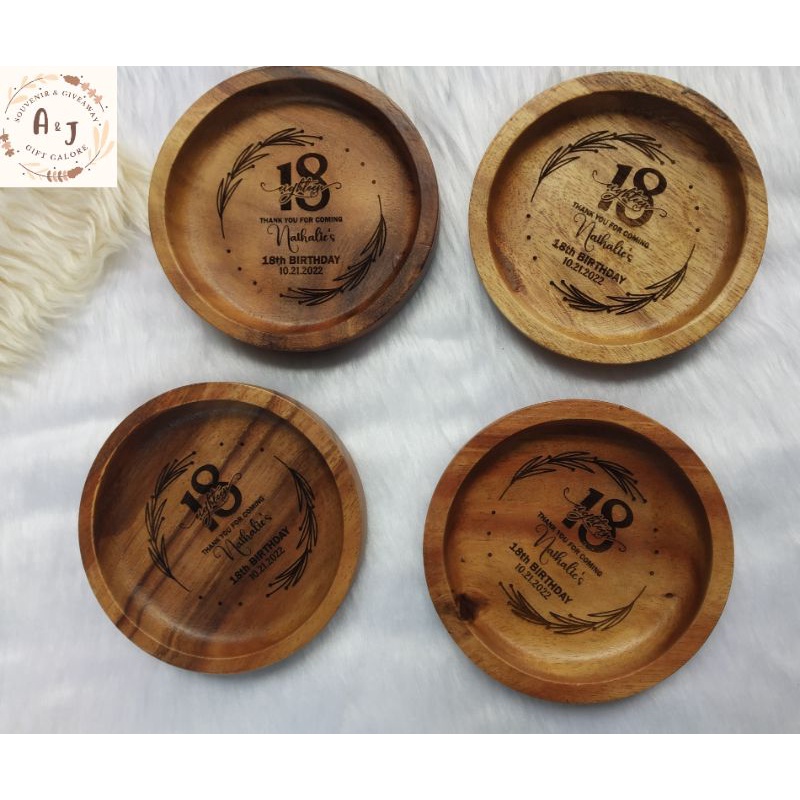 100 pcs. Personalized Wooden Coaster | Shopee Philippines