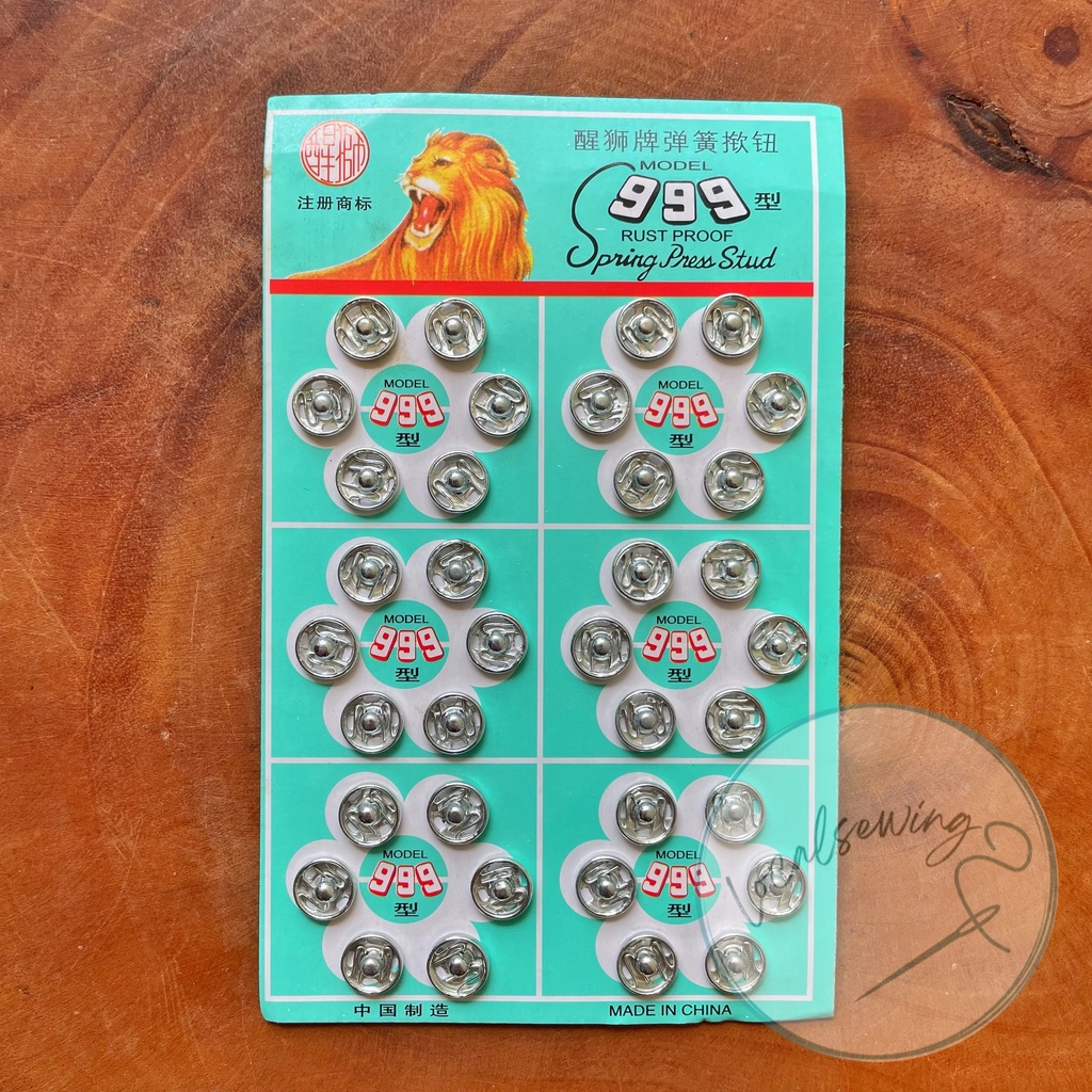 Snap Buttons / Cetet Buttons 999 8mm 1 Sheet contains 36 pcs | Shopee ...