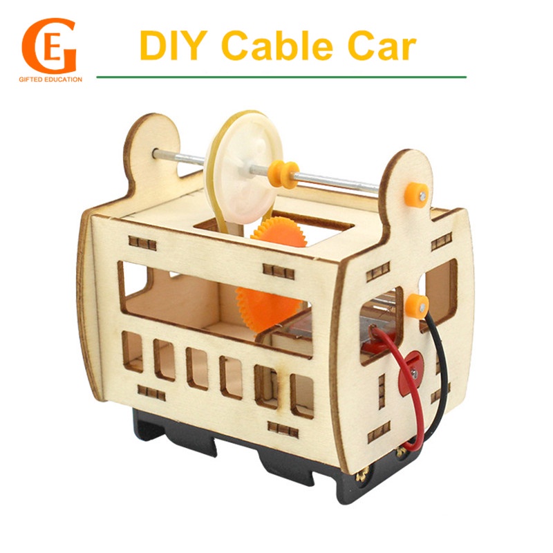 GIFTED EDUCATION Assemble Cable Car DIY Cableway Science STEM Gear ...