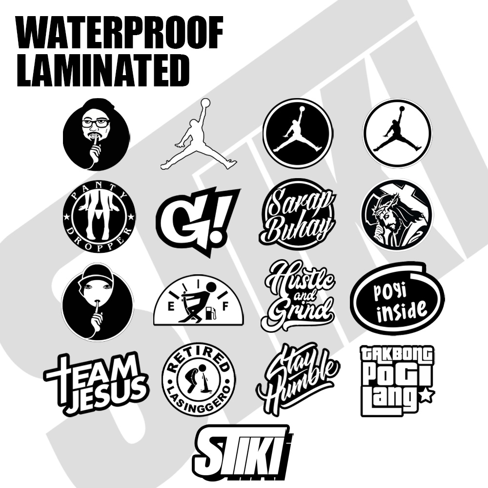 Black and White Set 2 Vinyl Sticker WATERPROOF | Shopee Philippines