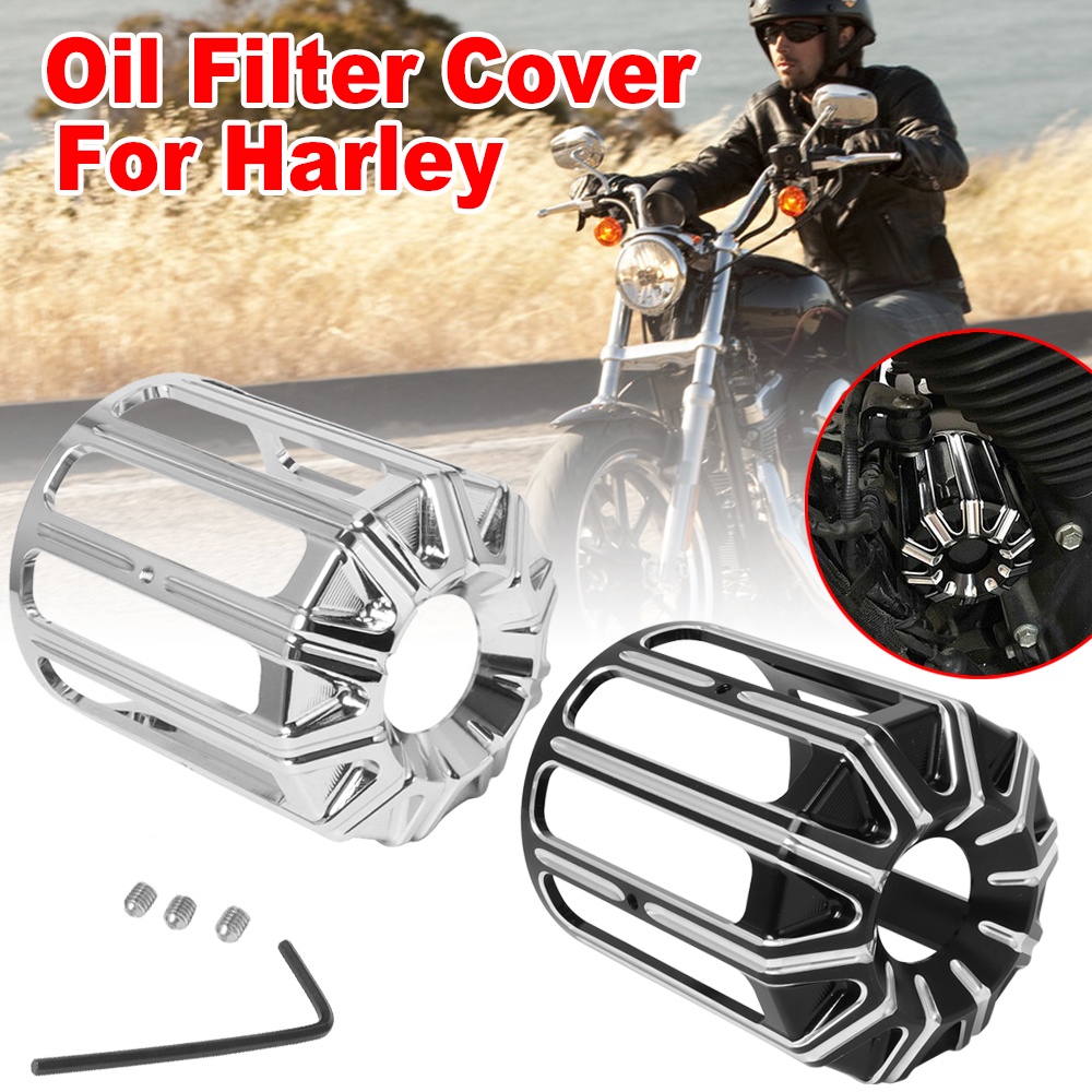 Motorcycle Black Aluminum Oil Filter Cover Machine Oil Grid Cover For ...