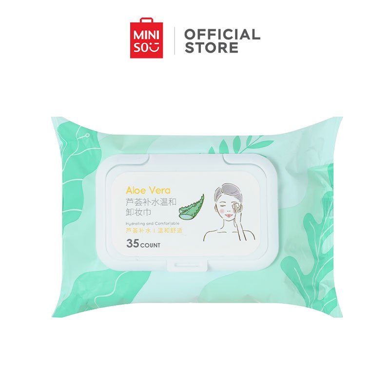 MINISO Aloe Vera Makeup Remover Wipes 35 Wipes | Shopee Philippines