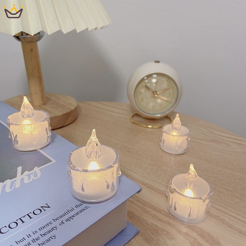 Mini Candlestick Led Table Lamp Luminous Christmas Acrylic Tearing ...