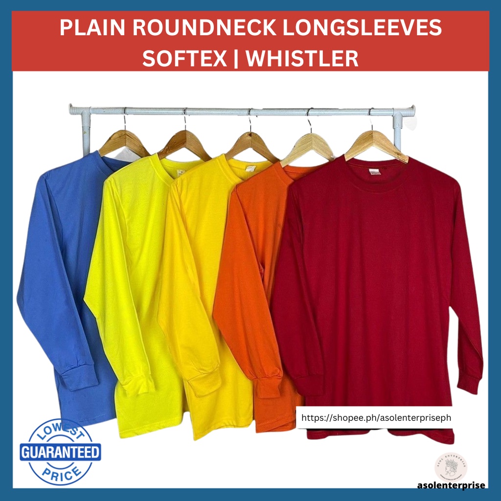 Plain Round Neck Long Sleeves | Softex Whistler | Red Orange Gold ...