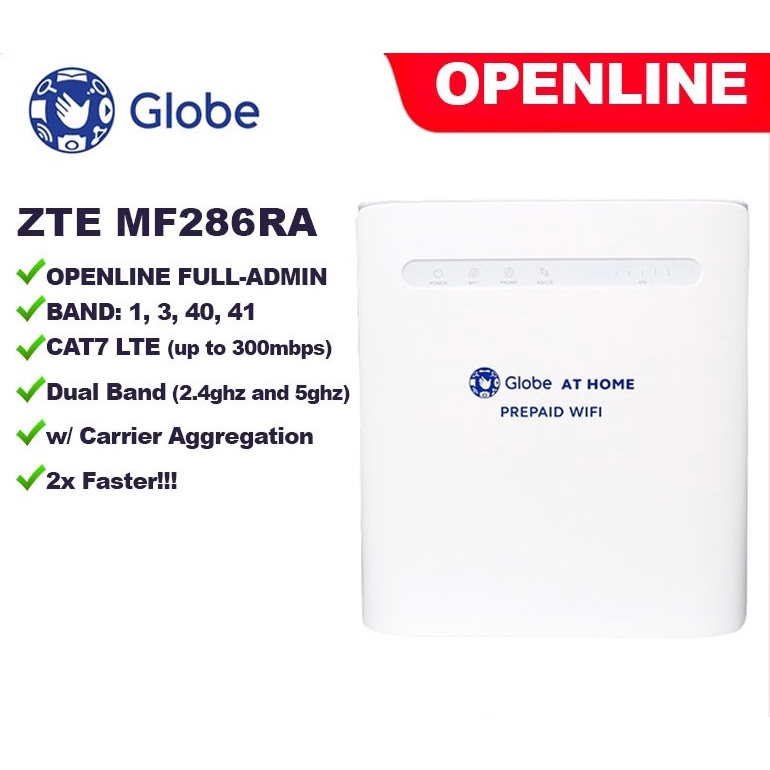 OPENLINE! GLOBE At Home WiFi CAT7 ZTE MF286RA LTE-Advanced | Shopee ...