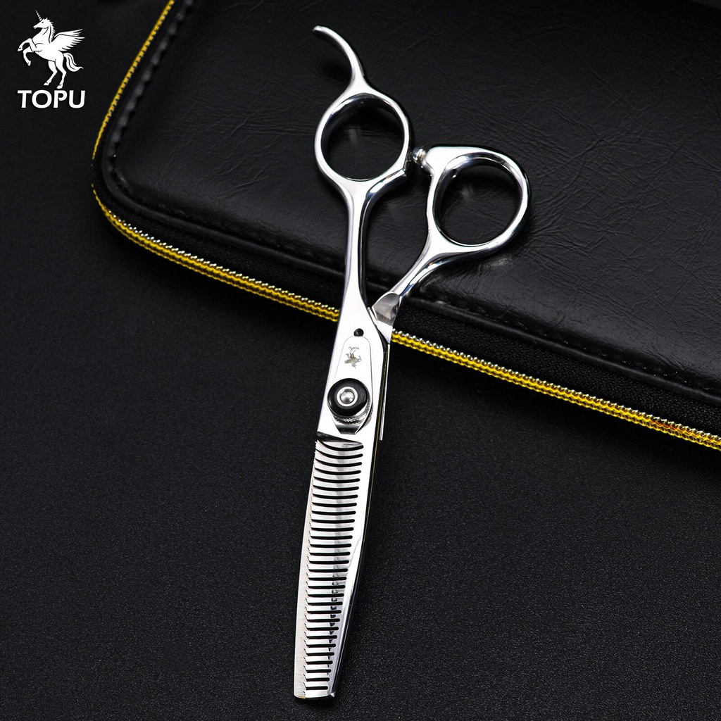 TOPU6.0 inch genuine barber scissor professional barber scissor double ...
