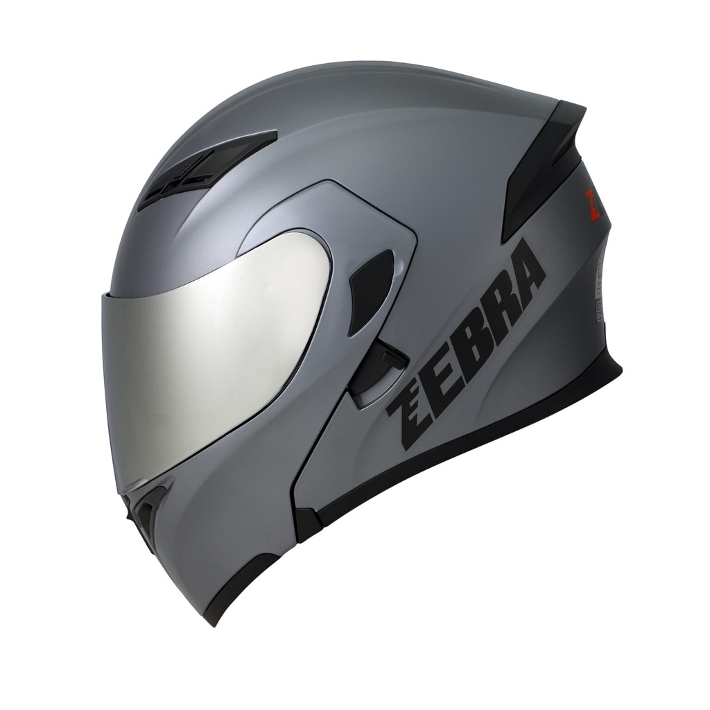 ZEBRA FF-805 PLAIN Modular Dual Visor Helmet Honda Gray or Black Color ...
