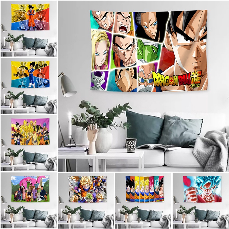 Tapestry Background with Japanese Cartoon Anime Son Goku DRAGON BALL ...