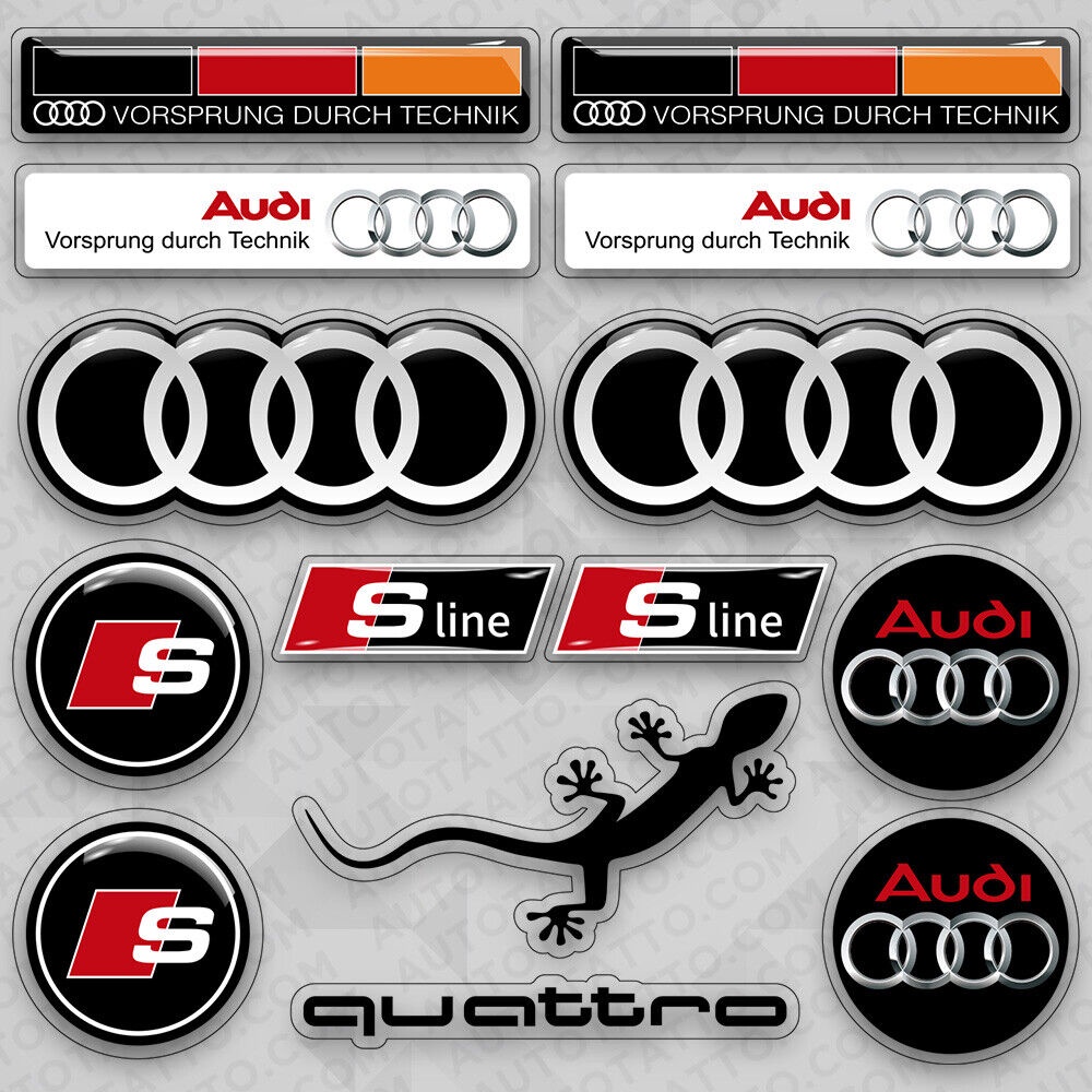 Audi Ring Logo Sport S Line RS Quattro Racing Car Sticker Vinyl Decal ...