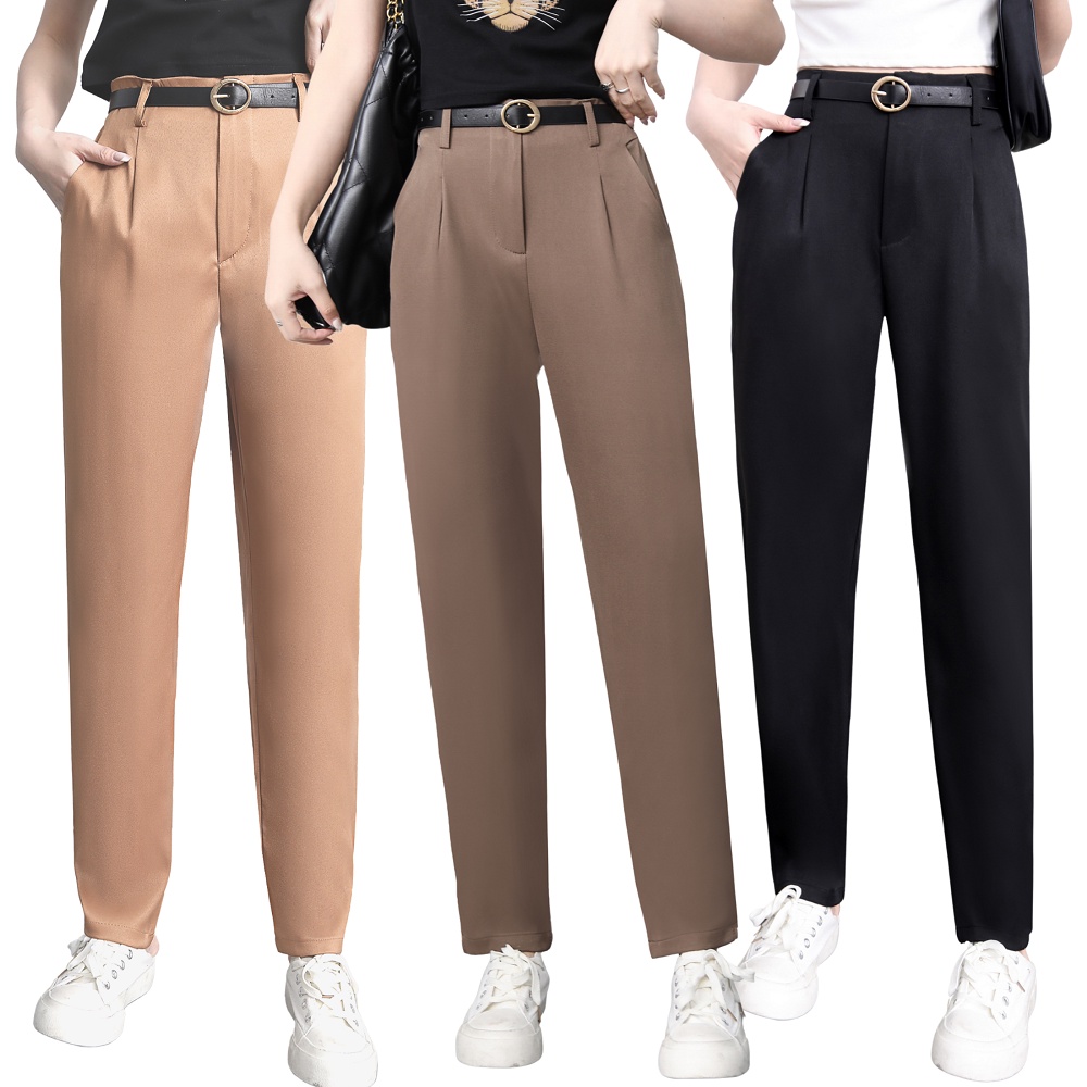 High Waist Trouser Slacks Pants For Women With Belt 225 1130 315 Shopee Philippines