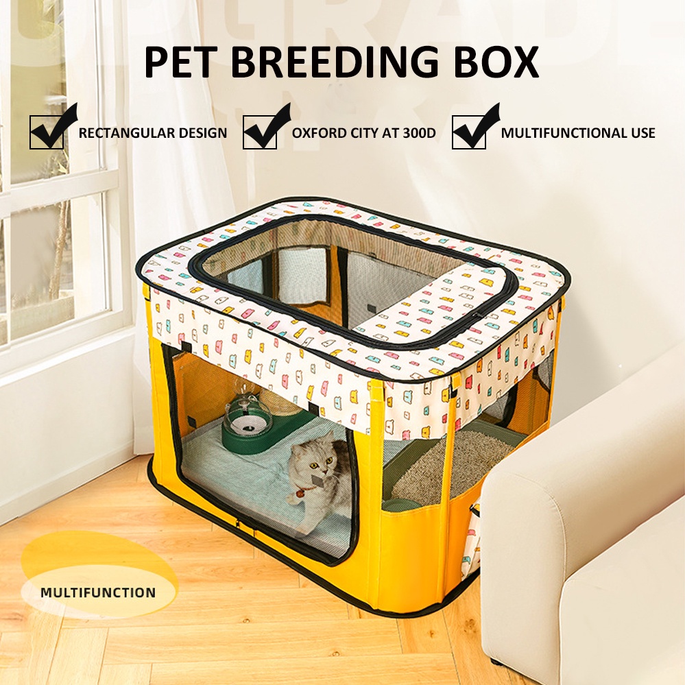 Folding Pent Tent 110cm Dog Cat House Square Cage Pet Delivery Room ...