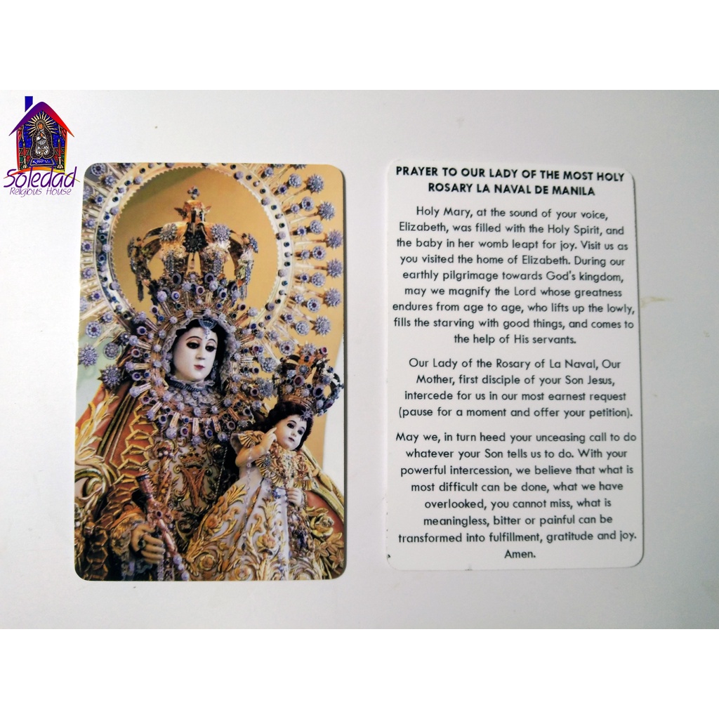 Emmanuel Gift/s For You-OUR LADY OF LA NAVAL CORONADA PRAYER CARD2 ...