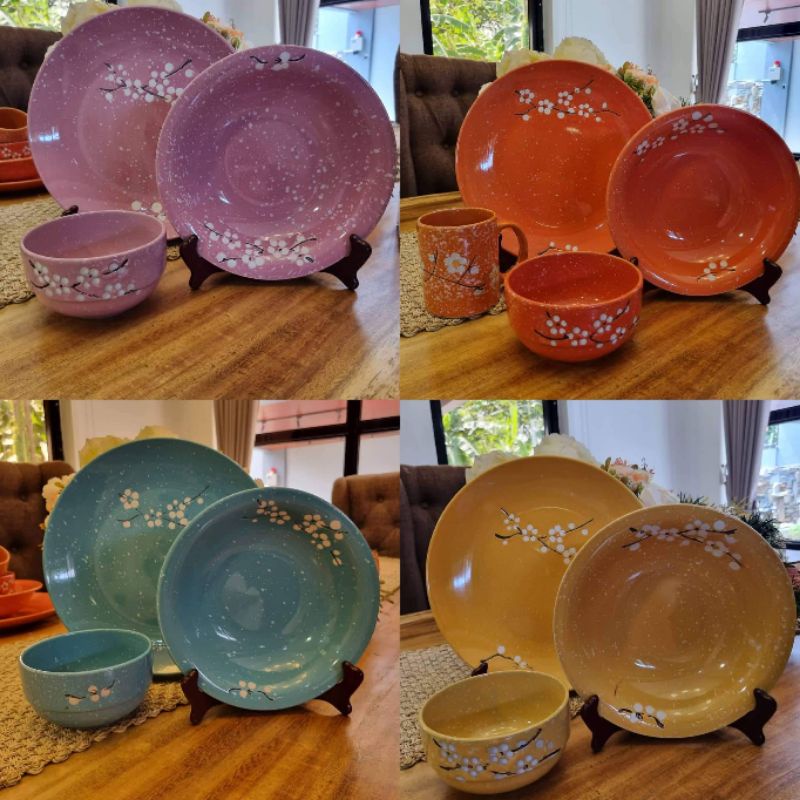 Sakura Plate Ceramic Set and per pc | Shopee Philippines