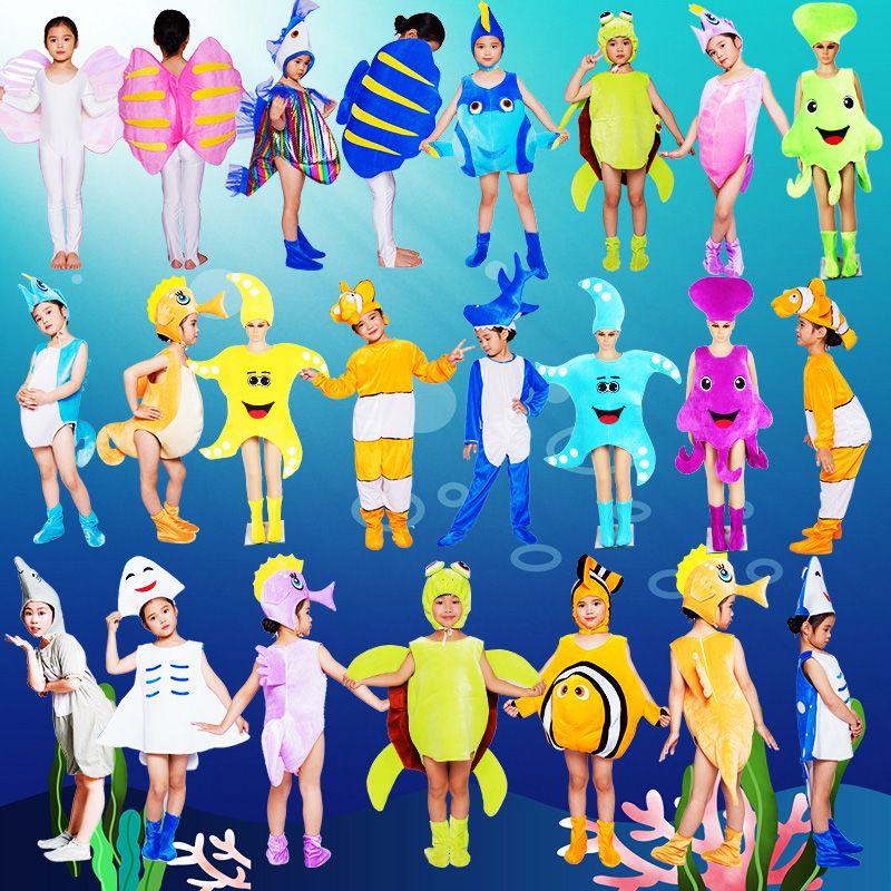 Children's Marine Animal Show Costume Shark, starfish, clownfish, crab ...