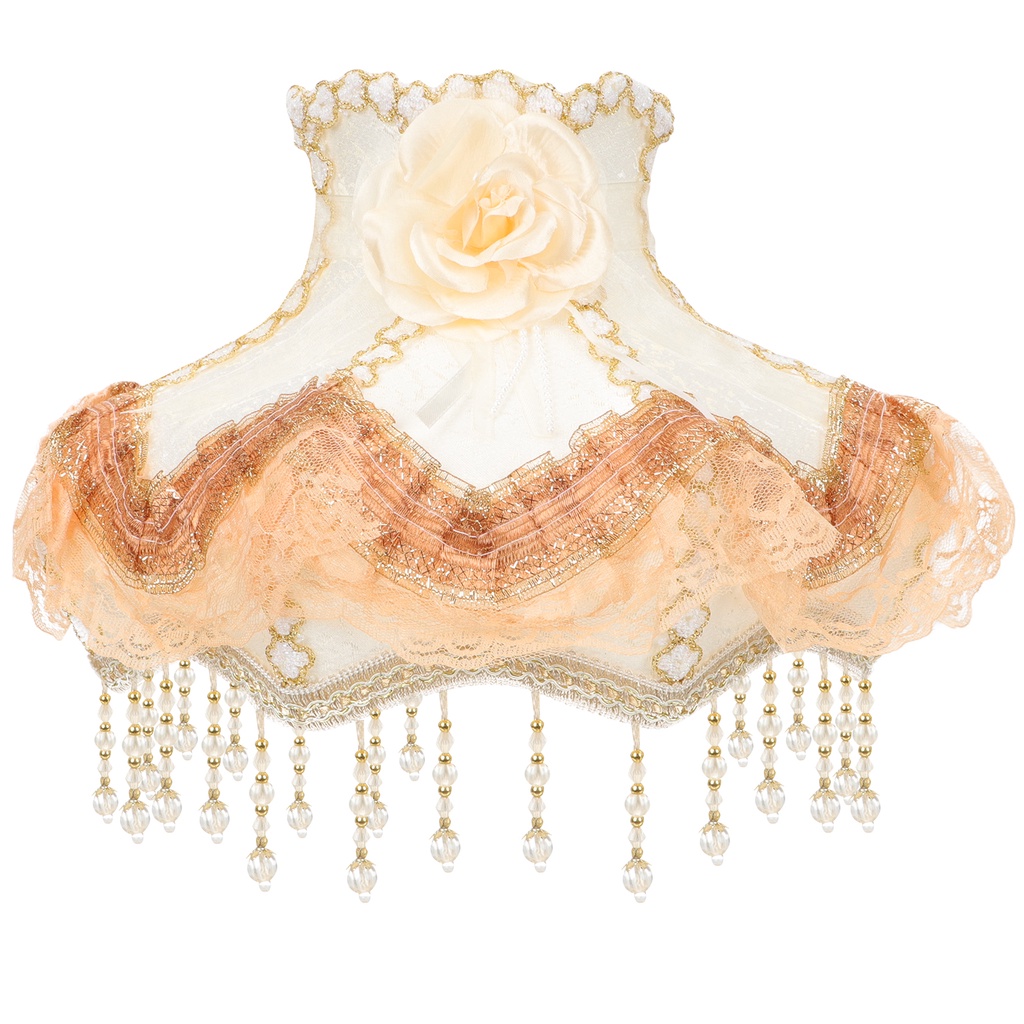 European Vintage Cloth Art Bead Lace Lampshade Delicate Lamp Cover with ...