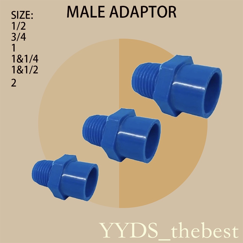 goflex male adaptor big size PVC water blue piping system (1&1/2")(1&3 ...
