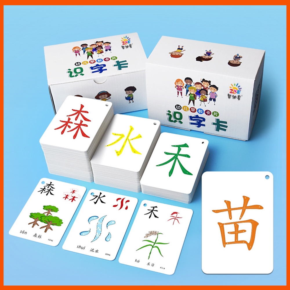 250PCS/set Chinese Words Pinyin Flash Cards Kids Baby Learning Card ...
