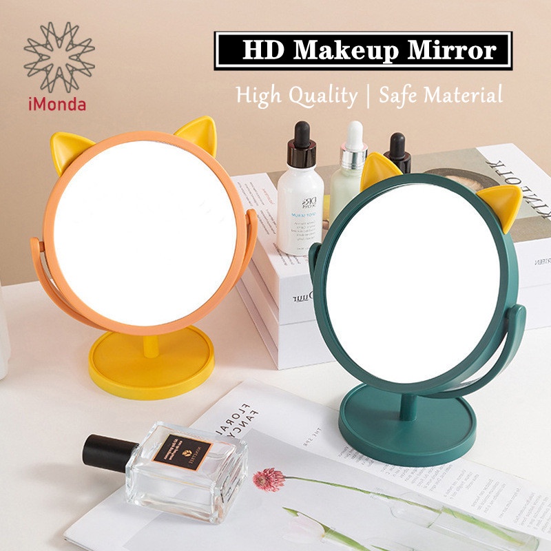 Cat ear Makeup mirror desktop single-sided dressing mirror room desktop ...