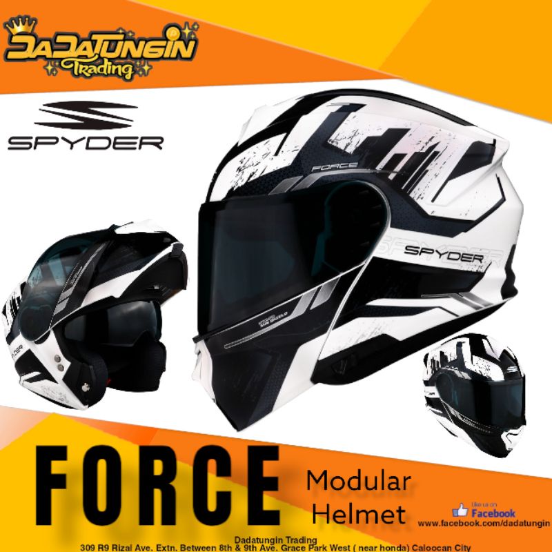 SPYDER Force GD Modular Dual Visor Helmet S5 | Shopee Philippines