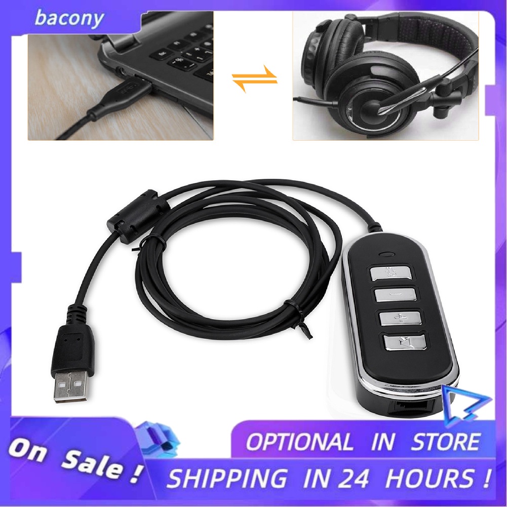 [Ready Stock] Bacony Earphone connection RJ9 To USB Audio Headphone ...