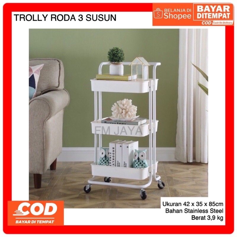 3 LAYER WHEEL TROLY || MULTIPURPOSE 3 TIER TROLY || 3 LAYER PLASTIC ...
