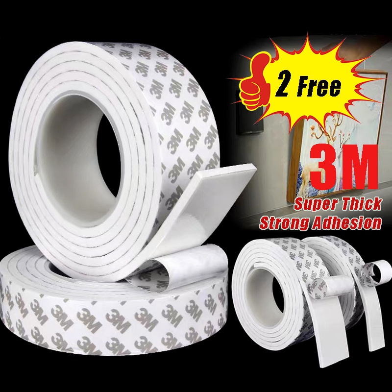 3mDouble Sided Foam Tape White EVA Foam Tape Sponge Mounting Adhesive ...