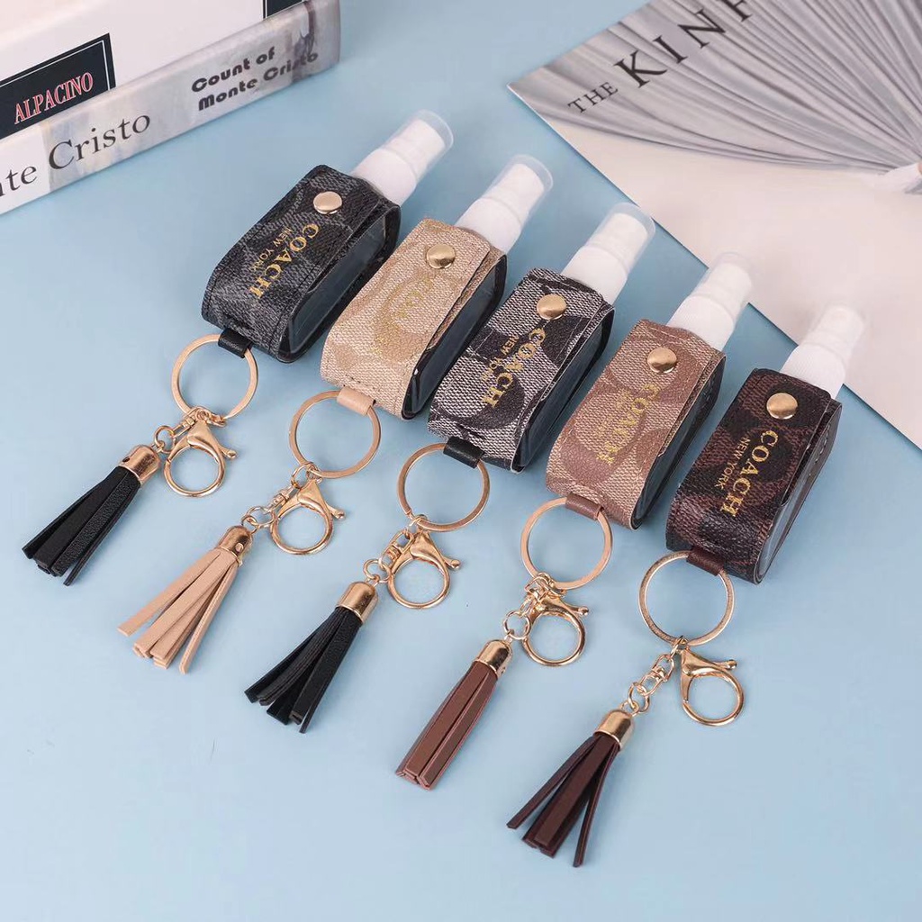 [FISH SALE] Leather Keychain Portable hand sanitizer bottle (with ...