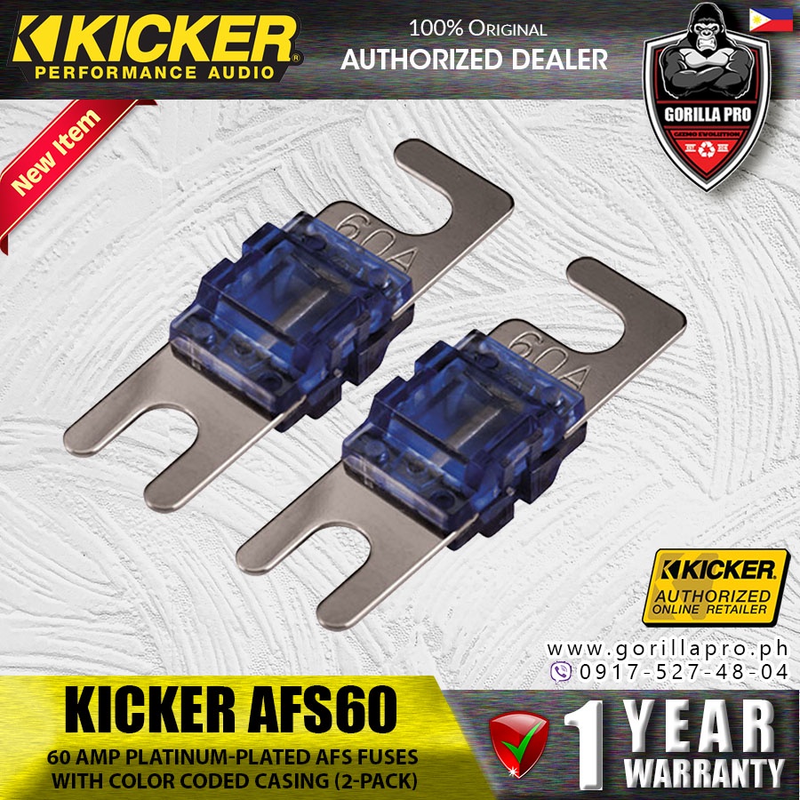 Kicker AFS60 60 Amp Platinum-Plated AFS Fuses with Color Coded Casing ...