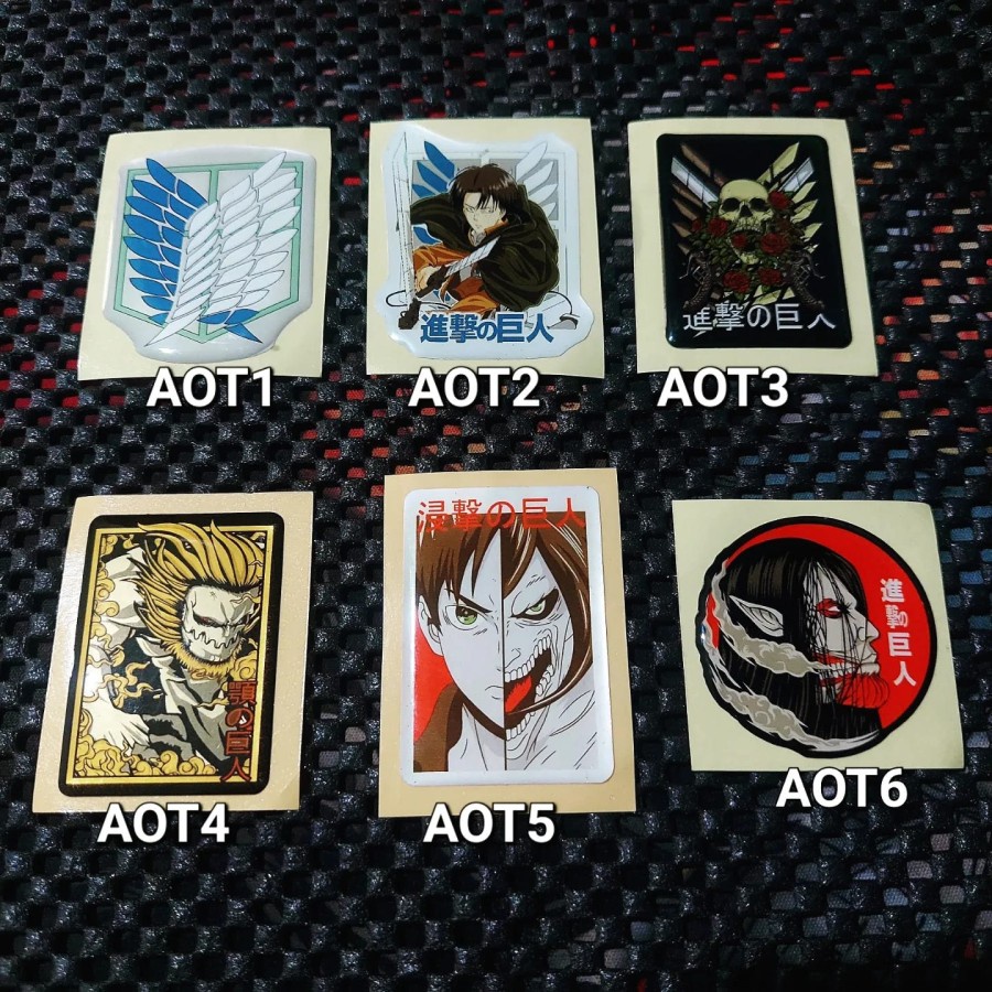 Sticker Resin Embossed Attack on Titan 3D Flexible Sticker AOT Anime ...