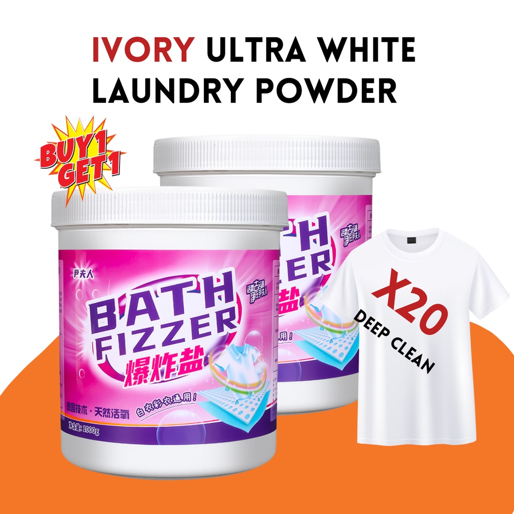 Ivory Ultra White Laundry Powder Detergent bath fizzer color bleaching ...