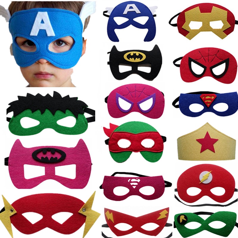Superhero Felt Mask Party Gift Superman Hulk Batman Spiderman Wonder ...
