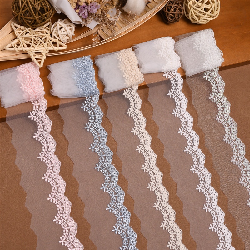 1 Meter Single Side Wavy Embroidery Lace Children's Clothing Huancai ...