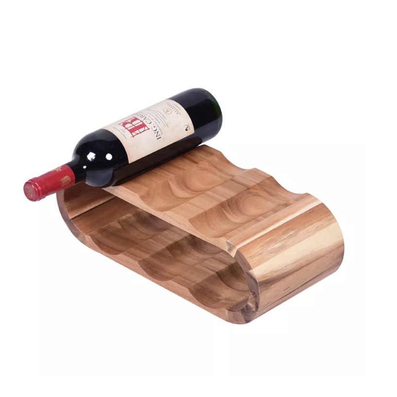 APPKER Stand Wooden Wine Rack Acacia Wine Bottle Rack Modern 6-bottle ...