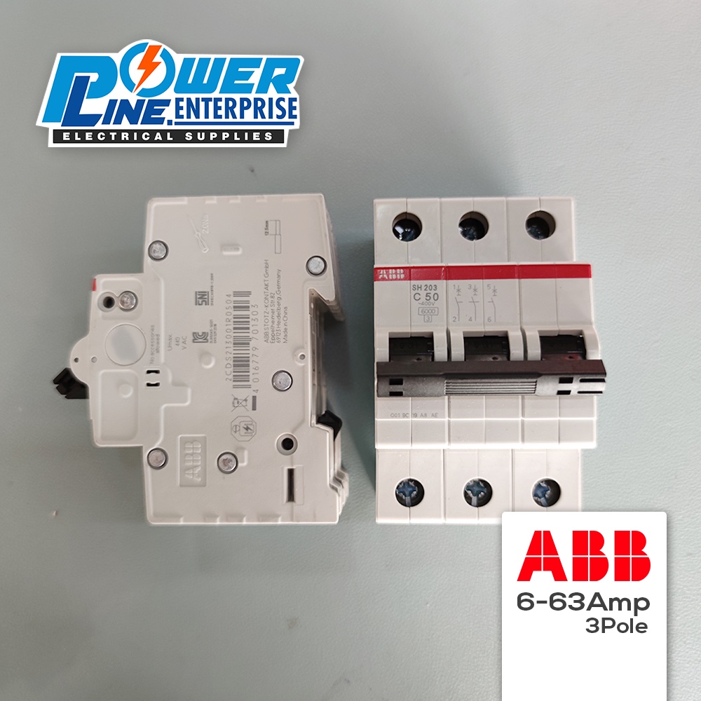 ABB Circuit breaker SH203-C miniature 6a ~ 63a 3pole | Shopee Philippines