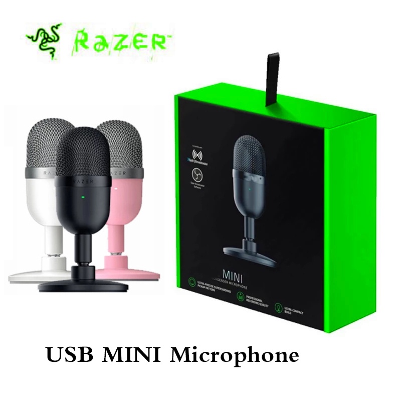 Razer Seiren Mini Microphone USB Mic Ultra-Compact Condenser Streaming ...